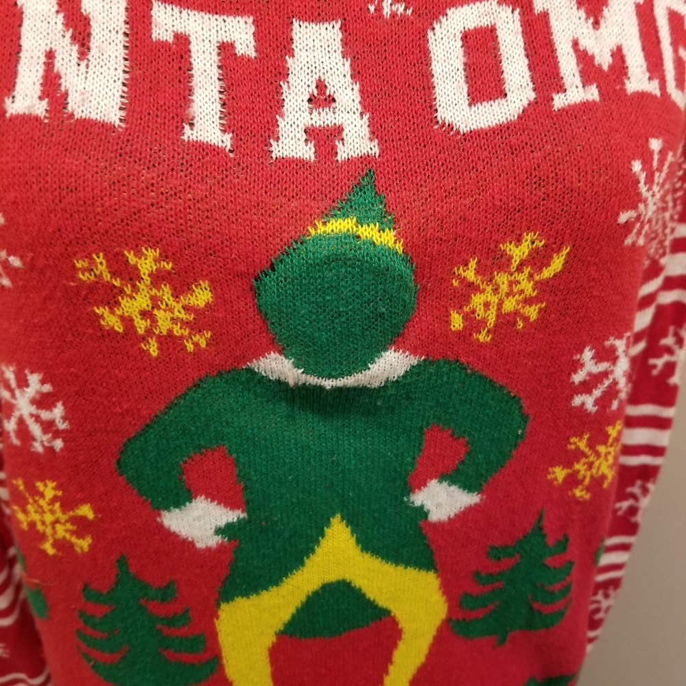 Talking Buddy The Elf Ugly Christmas Sweater Sz S - Gem